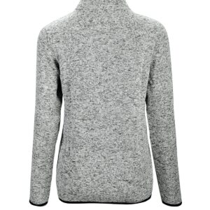 Dolcevida Fleece Jacket Women Long Sleeve Sweater Fleece Zip Up Speckled Jacket with Pockets (Light Grey Mix, M)