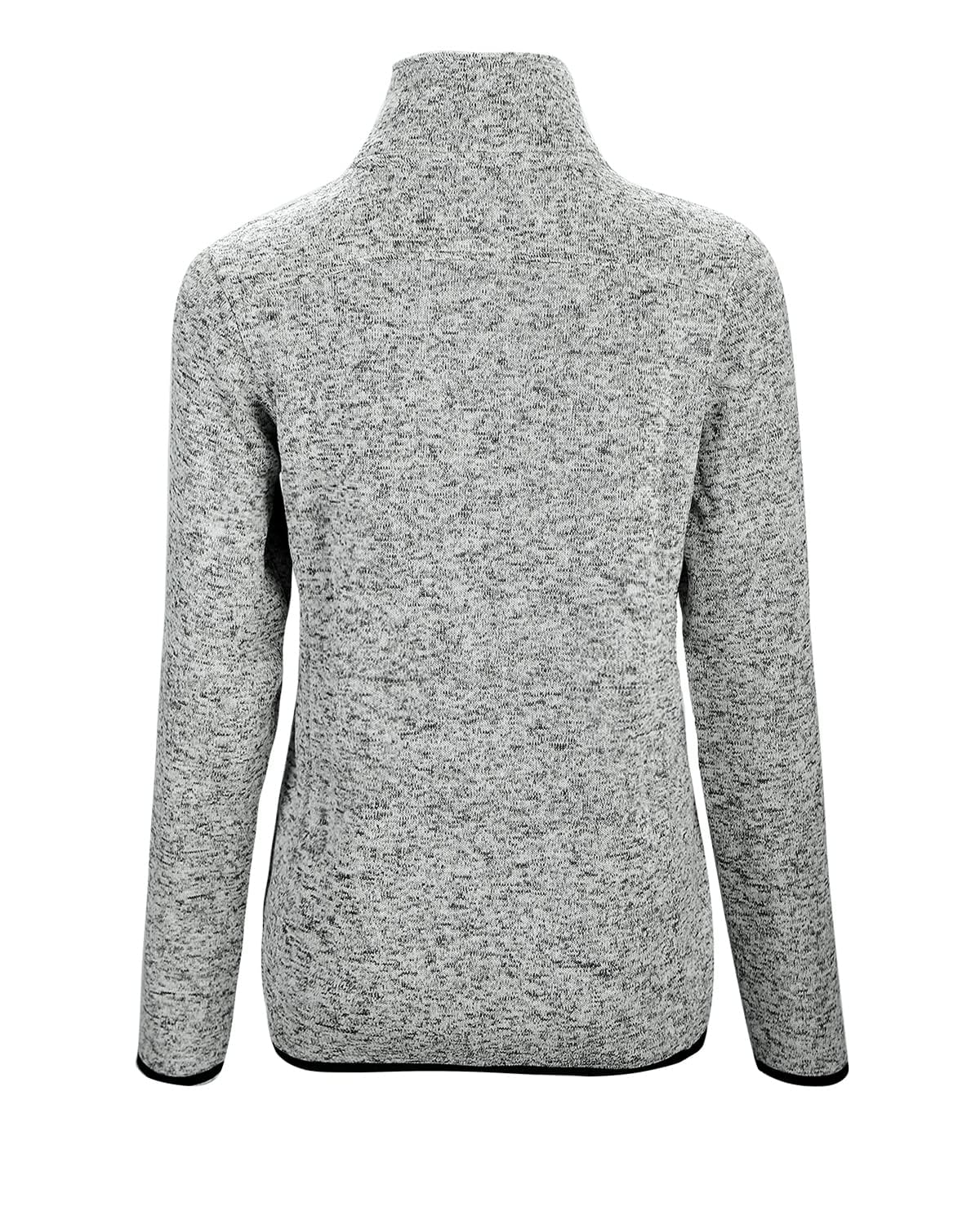 Dolcevida Fleece Jacket Women Long Sleeve Sweater Fleece Zip Up Speckled Jacket with Pockets (Light Grey Mix, M)