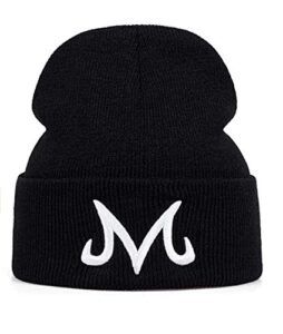 jun new brand majin buu winter hat cotton knitted hat knitted beanie hat for pink black (blackwhite)