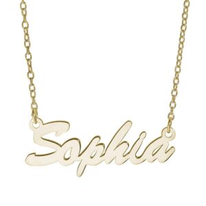 picturesongold custom name necklace for women personalized name necklace in sterling 14k gold or silver necklace personalized with any name or word (gold script)