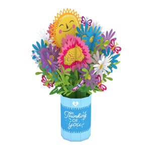 lovepop thinking of you bouquet - 3d paper flower greeting card, 10.25x7.5, pop up bouquet, spring card for mom, wife, or friend, anniversary card