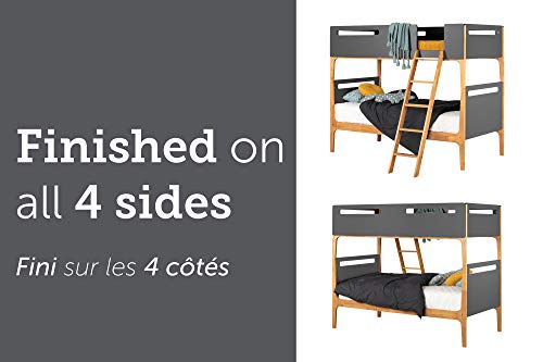 South Shore Bebble Bunk Bed, Twin, Charcoal Gray and Exotic Wood