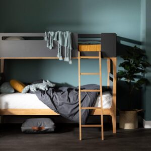 South Shore Bebble Bunk Bed, Twin, Charcoal Gray and Exotic Wood