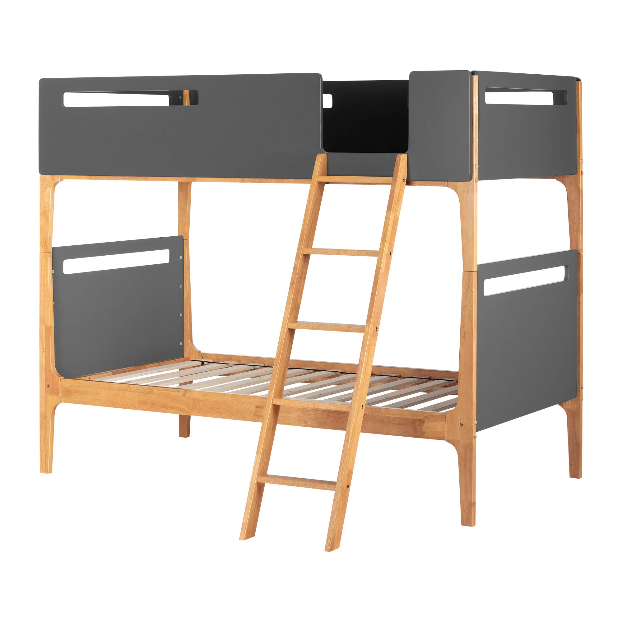 South Shore Bebble Bunk Bed, Twin, Charcoal Gray and Exotic Wood