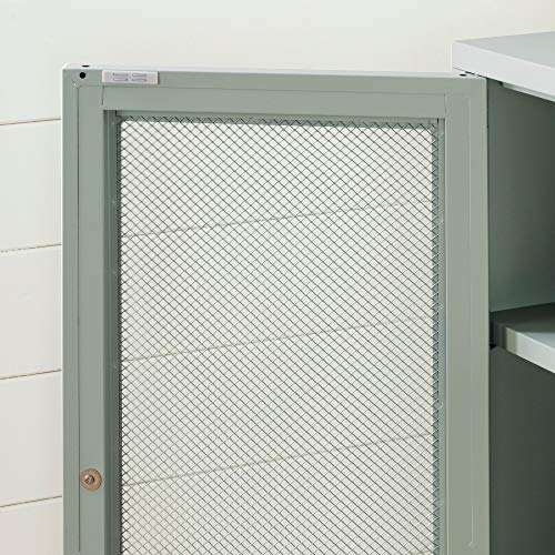 South Shore Crea Metal Mesh 2-Door Accent Cabinet, Sage Green