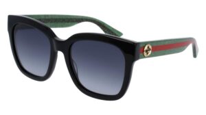 gucci gg0034s 002 54m black/green/grey gradient square sunglasses for men for women+ bundle with designer iwear eyewear kit