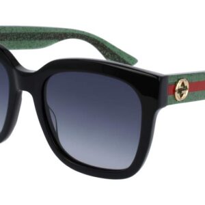 Gucci GG0034S 002 54M Black/Green/Grey Gradient Square Sunglasses For Men For Women+ BUNDLE with Designer iWear Eyewear Kit