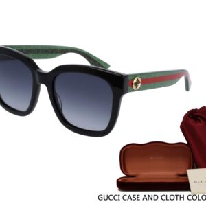 Gucci GG0034S 002 54M Black/Green/Grey Gradient Square Sunglasses For Men For Women+ BUNDLE with Designer iWear Eyewear Kit