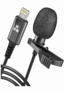 galvanox usb-c microphone, clip on lavalier omnidirectional mic (lightning)