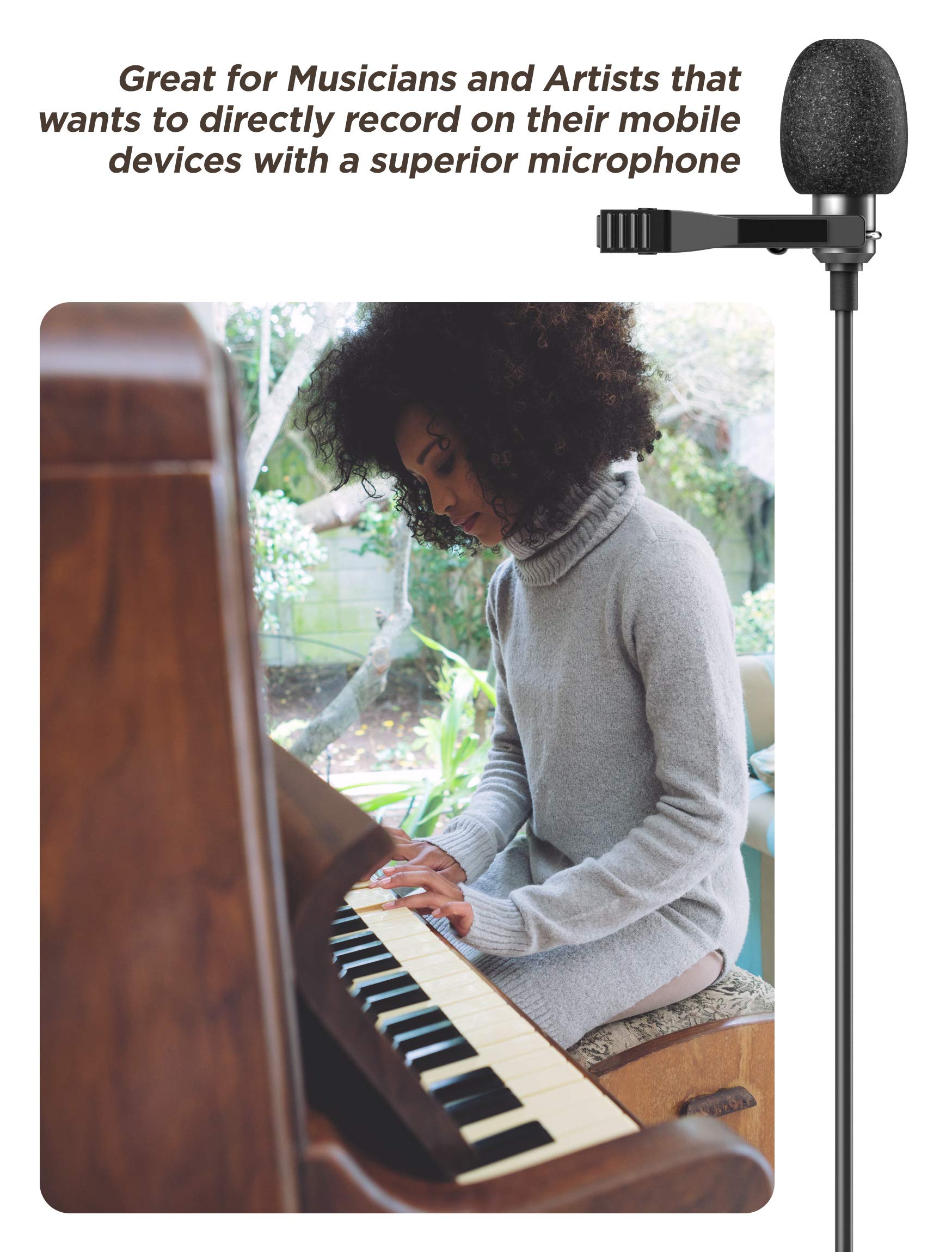 GALVANOX USB-C Microphone, Clip On Lavalier Omnidirectional Mic (Lightning)