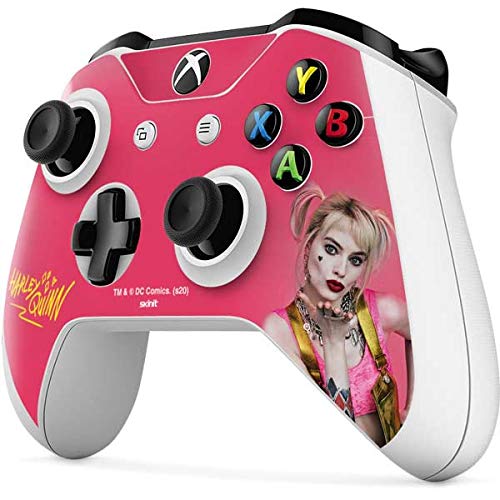 Skinit Decal Gaming Skin Compatible with Xbox One S Controller - Officially Licensed Warner Bros Harley Quinn Blowing Kisses Design