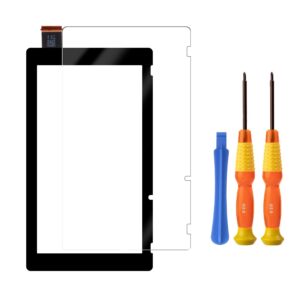 new version touch screen digitizer glass panel replacement parts for ns switch with tempered glass screen protector and installation tool（lcd is not included）(remove 2 sides films before installation)