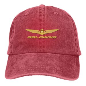 kemeicle unisex adjustable washed dyed baseball cap goldwing snapback rock hat red