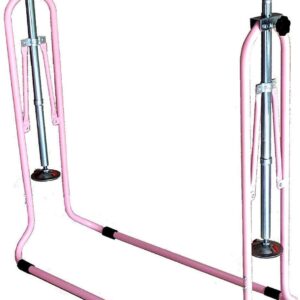 KidsJungle Kids Jungle Gym 3 in 1 Gymnastics Monkey Bar Kip Bar Deluxe Swing Set, Trapeze Rings, Adjustable Horizontal Climb Tower Junior Training Pink