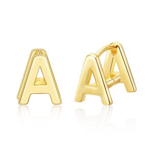 initial stud earrings for women - a stud earrings for women trendy - gold plated dainty hypoallergenic letter earrings for women