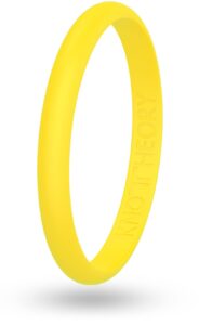 knot theory sunshine yellow thin stackable silicone ring - 2mm slim wedding band size 4