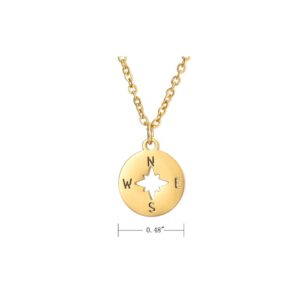 Augonfever Graduation Gifts Compass Necklace Gold Friendship Gifts for Bestie Friend Women Birthday Christmas