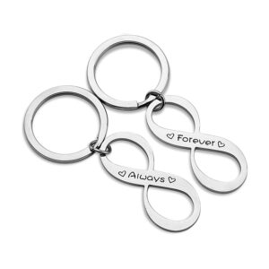 tgbje always forever keychain set wedding gift boyfriend gift girlfriend gift long distance gift (always forever gift)