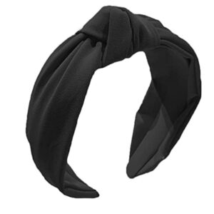 etercycle headband for women, knotted wide headband, yoga hair band fashion elastic hair accessories for women (black)