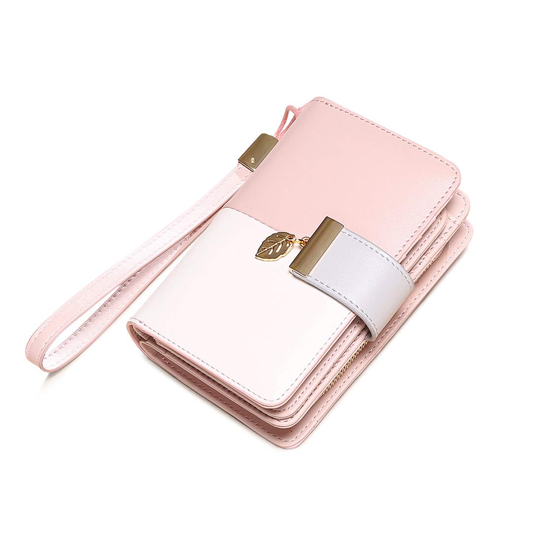 Womens Short Wallet Small Lady Purse Bifold RFID Blocking Leather Zipper Wallet Vintage Card Holder Elegant Clutch Wallet