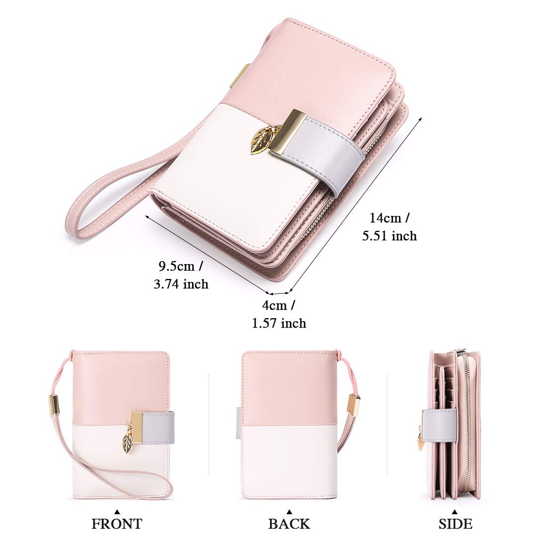 Womens Short Wallet Small Lady Purse Bifold RFID Blocking Leather Zipper Wallet Vintage Card Holder Elegant Clutch Wallet