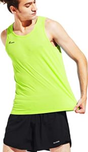 tlrun men's running tank top ultra lightweight marathon singlet shirts dry fit yoga workout sleeveless t-shirts(x-large yellow)