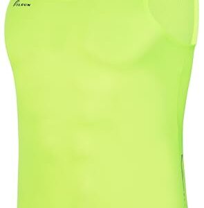 TLRUN Men's Running Tank Top Ultra Lightweight Marathon Singlet Shirts Dry Fit Yoga Workout Sleeveless T-Shirts(X-Large Yellow)