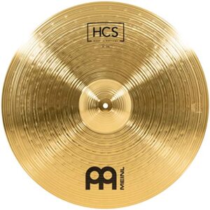 meinl cymbals hcs 22” ride cymbal for drum set — made in germany — traditional medium brass, 2-year warranty (hcs22r)