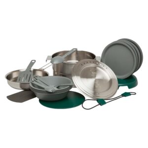 stanley adventure full kitchen basecamp 11 piece camp cook set-packable unit, 3.5l, stainless steel