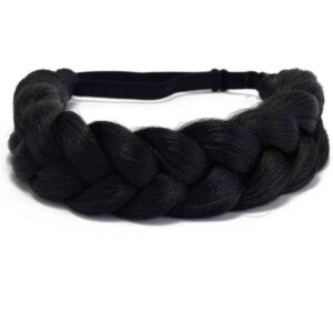 toecwegr hair braided headband classic chunky wide thick plaited braids elastic stretch syntheti buckling hairpiece braid headband