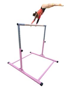 progymnastics horizontal bar gymnastics 3' to 5' kip junior sturdy adjustable bars teenagers pink