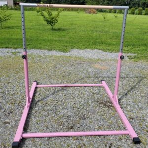 ProGymnastics Horizontal Bar Gymnastics 3' to 5' Kip Junior Sturdy Adjustable Bars Teenagers Pink