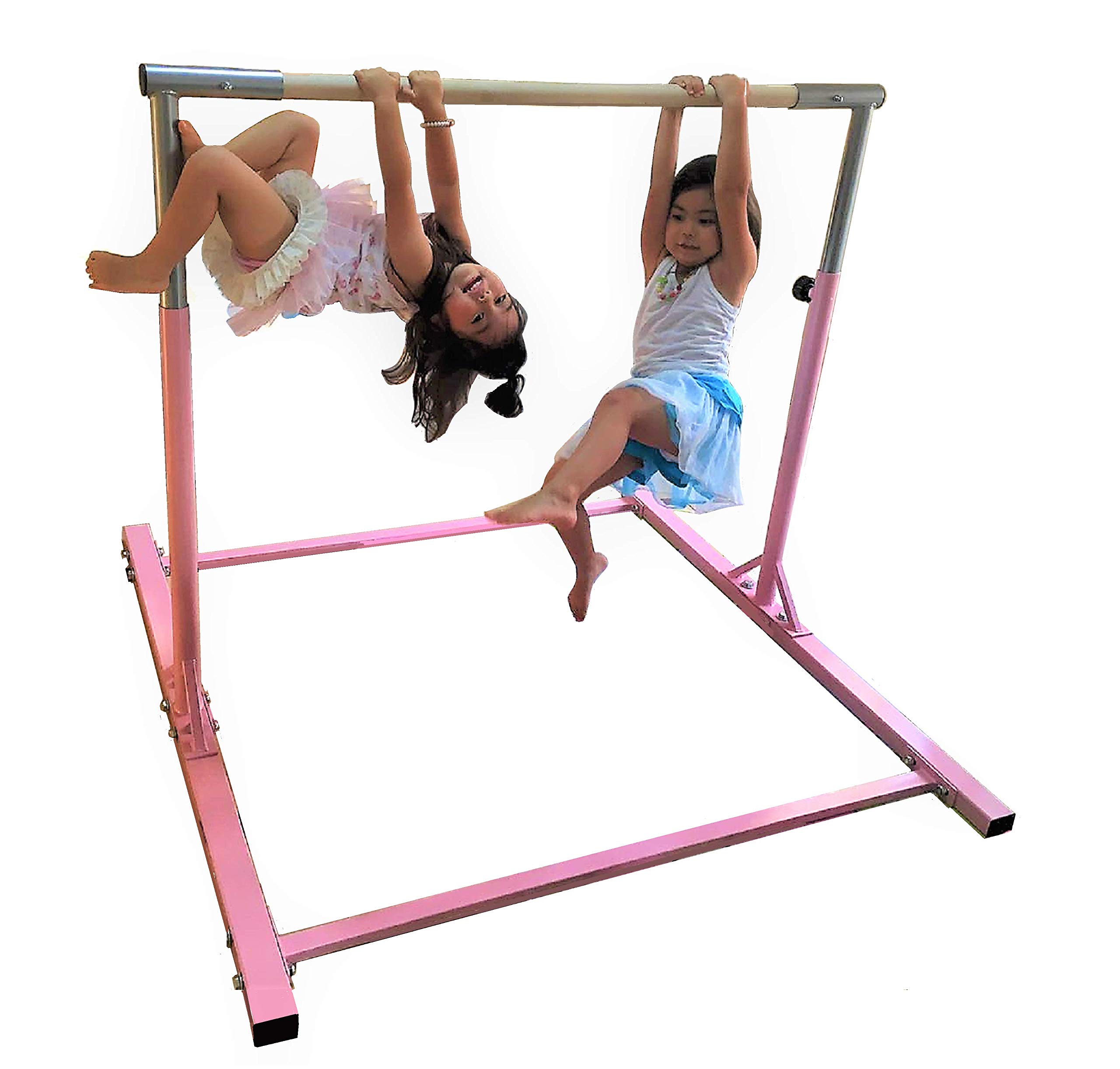 ProGymnastics Horizontal Bar Gymnastics 3' to 5' Kip Junior Sturdy Adjustable Bars Teenagers Pink