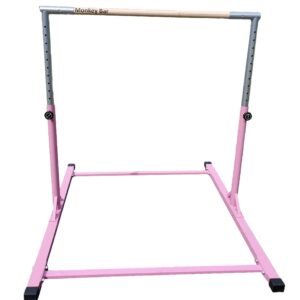 ProGymnastics Horizontal Bar Gymnastics 3' to 5' Kip Junior Sturdy Adjustable Bars Teenagers Pink