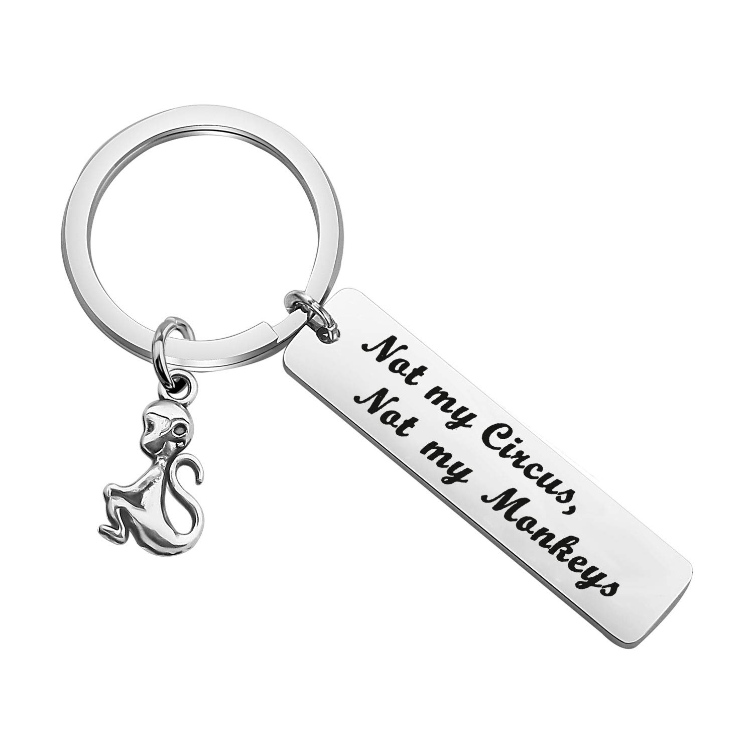 WSNANG Funny Monkey Keychain Not My Circus Not My Monkeys Keychain Retirement Gift for Employees Colleague Social Worker Going Away Gift (Monkey Keychain)