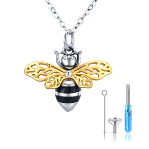 trishula cremation jewelry 925 sterling silver bee pendant keepsake urn necklaces for women