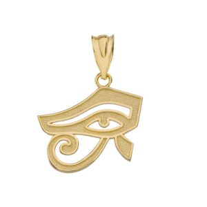 10k yellow gold egyptian eye of horus charm pendant