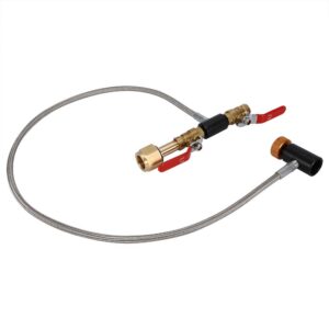 CO2 Refill Adapter with Hose,G1/2 CO2 Cylinder Refill Adapter with Hose For Filling 24" without Gauge,With 2 turn on/off valves, (24" without Gauge)