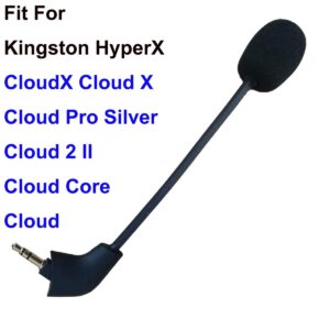 BUTIAO Cloud 2 Mic Replacement, Replaceable 3.5mm Game Microphone Boom for Kingston HyperX Cloud 2 ii X CloudX Cloud Core Cloud Pro PS4 Xbox One Nintendo Switch PC Headsets (Old Version Before 2021)