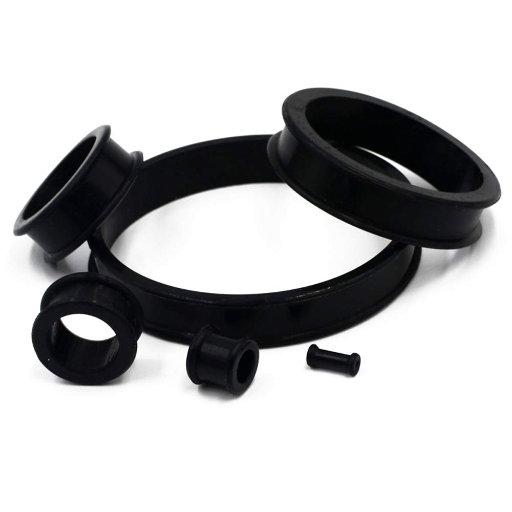 Pair Supersize Flexible Silicone Double Flared Ear Tunnel Plug Ear Piercing Flesh Tunnel Ear Gauge Expander Stretchers Piercing 3mm-76mm (One Pair Black;2-1/4''(57mm))