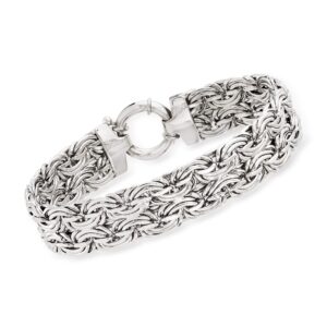 ross-simons sterling silver wide byzantine bracelet. 7 inches