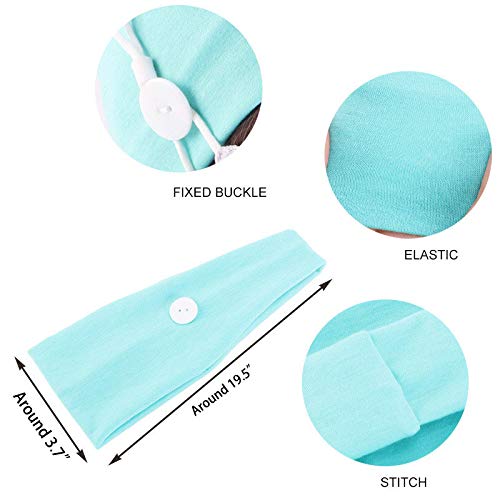 CÉLLOT 12 Pack Boho Wide Headband with Button Elastic Turban Hair Band Yoga Head Wraps for Women Girls Nurse and Doctor