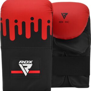 RDX Bag Gloves for Heavy Punching Training, Maya Hide Leather Punch Mitts for Boxing, Muay Thai, Sparring, Kickboxing, Martial Arts, MMA, Ideal for Thai pad, Focus Pads, Double End Speed Ball Workout