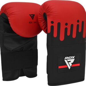 RDX Bag Gloves for Heavy Punching Training, Maya Hide Leather Punch Mitts for Boxing, Muay Thai, Sparring, Kickboxing, Martial Arts, MMA, Ideal for Thai pad, Focus Pads, Double End Speed Ball Workout