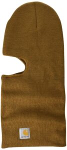 carhartt mens knit insulated face mask cold weather hat, carhartt brown, one size us