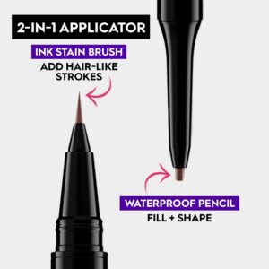 Urban Decay Brow Blade 2-in-1 Eyebrow Pen & Waterproof Pencil (Brunette Betty - Warm Brown), Smudge-proof, Transfer-resistant, Brow Ink Stain & Creamy Brow Pencil, Vegan, Cruelty-free - 0.01 oz