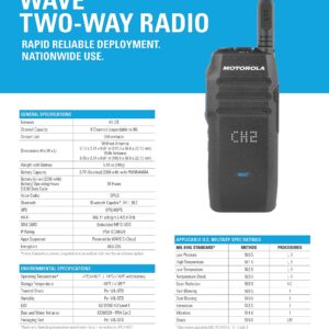 2 TLK100 Wave Using 4G LTE/WiFi Two Way Radio with Nationwide Coverage - Monthly Service Fee Required by Motorola Solutions