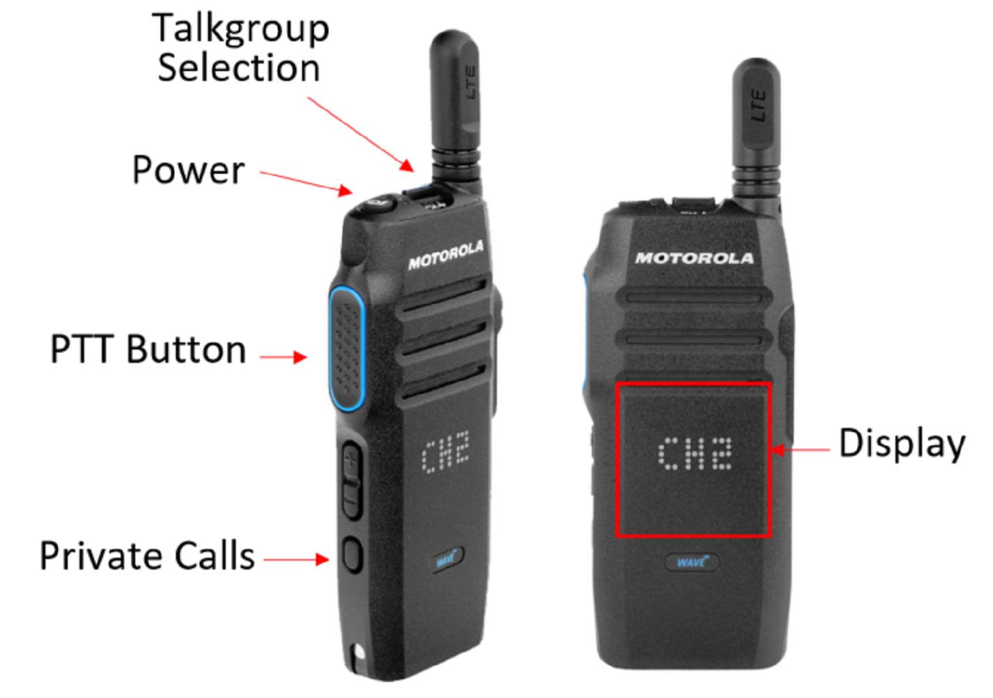 2 TLK100 Wave Using 4G LTE/WiFi Two Way Radio with Nationwide Coverage - Monthly Service Fee Required by Motorola Solutions