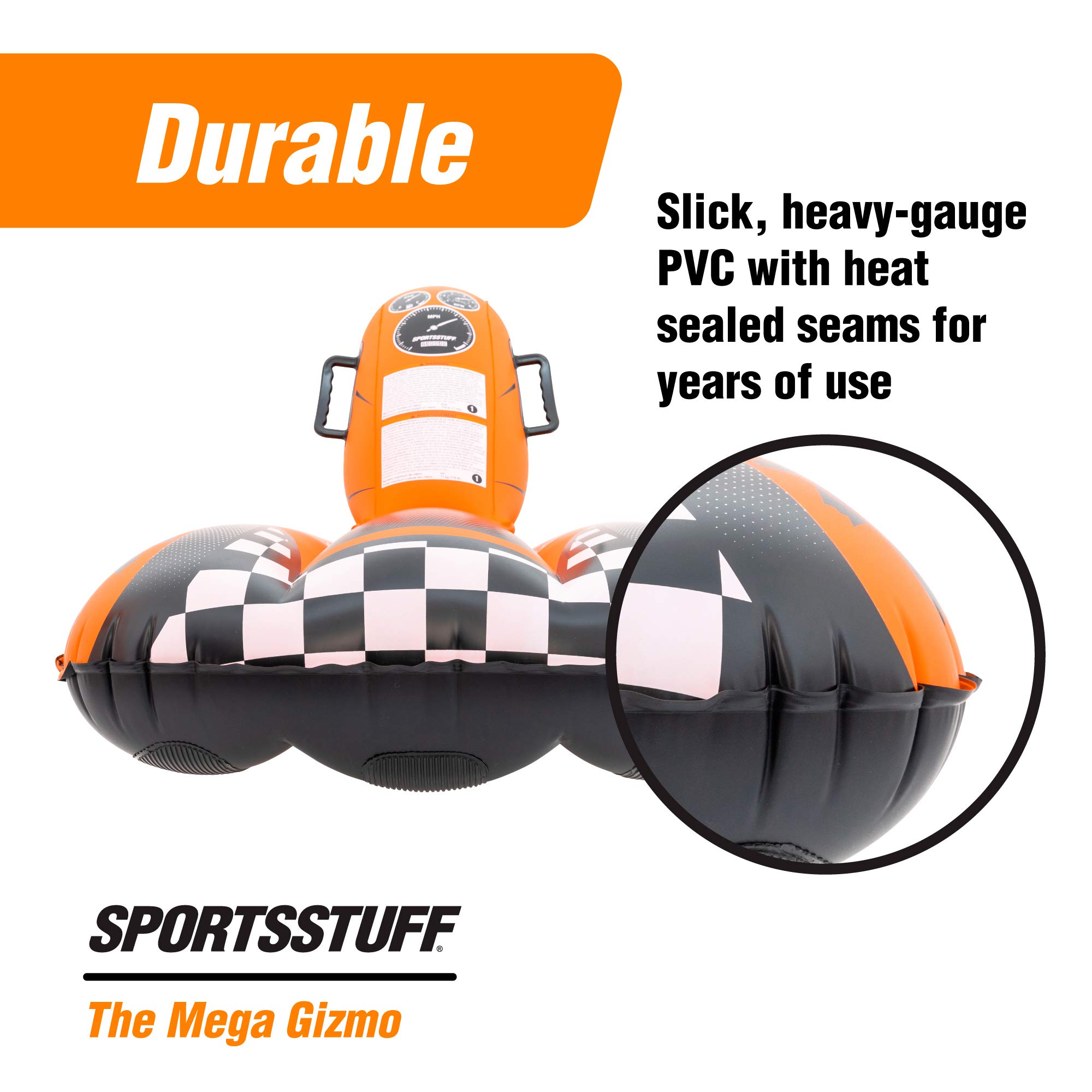 SportsStuff Mega Gizmo Adult Inflatable Snow Tube Sled , Black