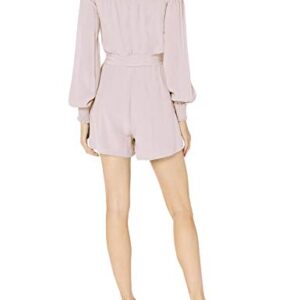 GUESS Women's Mellie Long Sleeve Off Shoulder Romper, Lavender Hush, Large